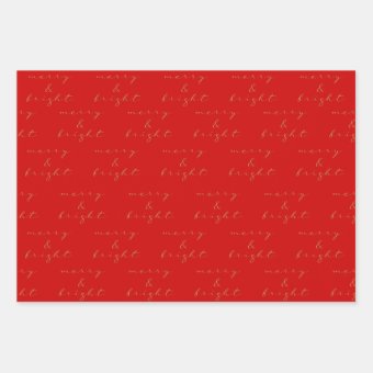 Modern Red Christmas Gift Wrapping Paper | Zazzle