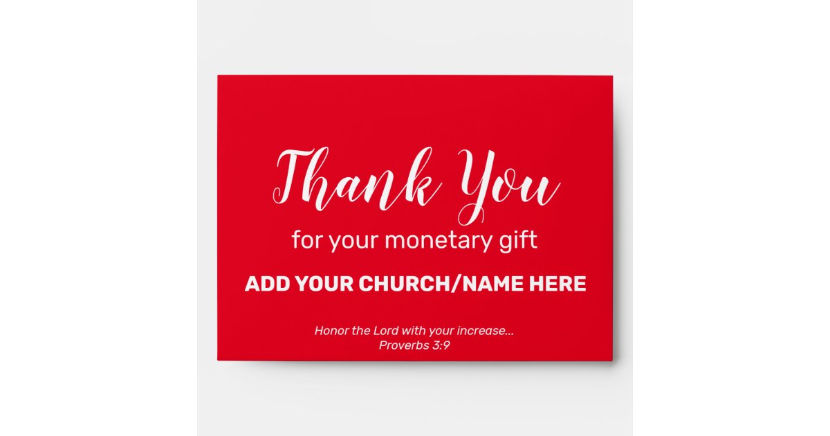 Modern Red Church Offerings Charity Donations Cash Envelope | Zazzle