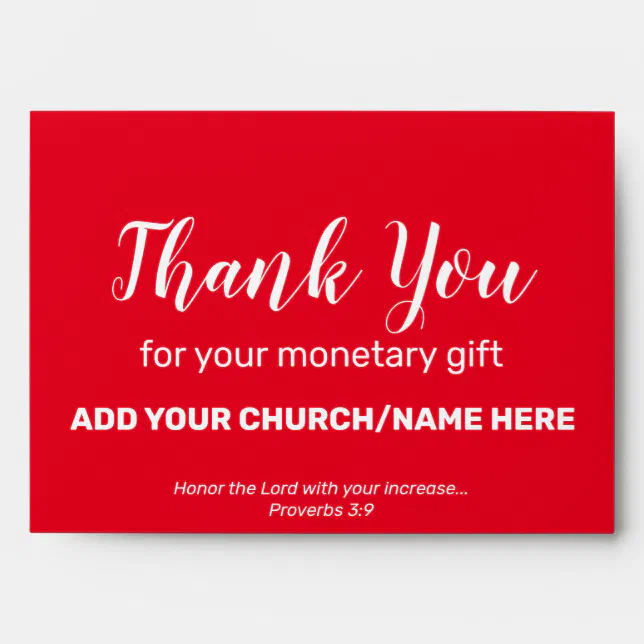 Modern Red Church Offerings Charity Donations Cash Envelope | Zazzle