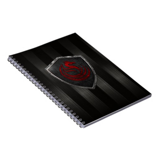 Modern Red Dragon Emblem Coat Of Arms Notebook | Zazzle