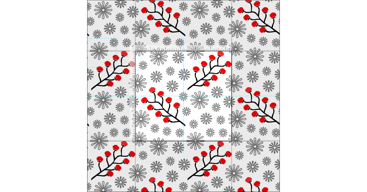 Modern Red & Gray Cotton (56" width) Fabric | Zazzle