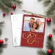 Modern Red Joyful Christmas Holiday Foil Photo | Zazzle