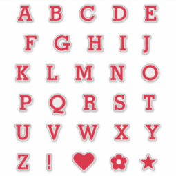 Modern Red Letters | Monogram Alphabet Stickers | Zazzle