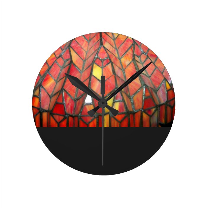 Modern Red Stained Glass Clock | Zazzle.com
