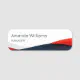Modern Red Swirl Employee Name Tag | Zazzle