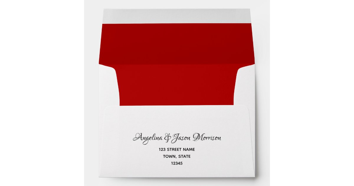 Modern Red Wedding Envelope | Zazzle