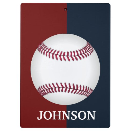 Modern Red, White, and Blue Baseball Clipboard | Zazzle