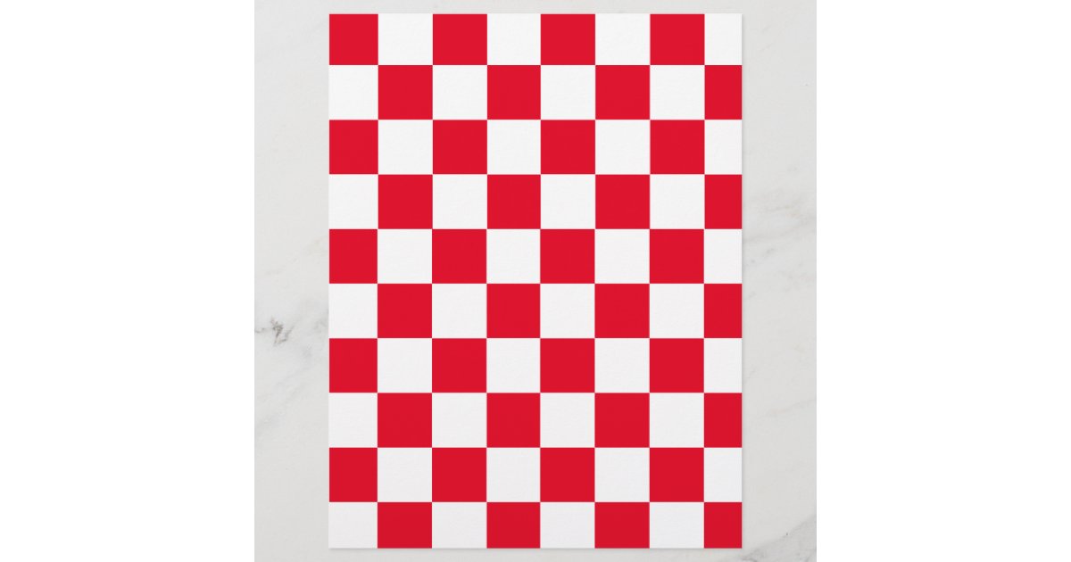 Modern Red White Croatian Checkers Scrapbook Paper | Zazzle