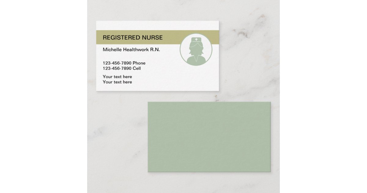 Modern Registered Nurse Medical Businesscards Business Card | Zazzle