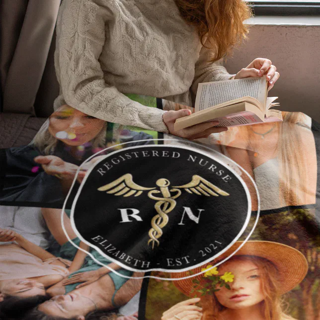 Modern Registered Nurse RN Medical Graduate Photo Fleece Blanket | Zazzle
