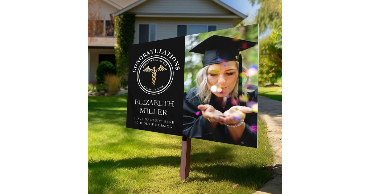 Modern Registered Nurse RN Medical Graduate Photo Sign | Zazzle
