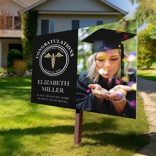 Modern Registered Nurse RN Medical Graduate Photo Sign | Zazzle