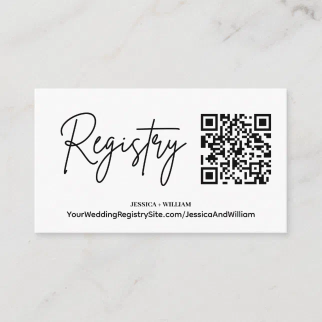 Modern Registry | Wedding Registry QR Code Enclosure Card | Zazzle