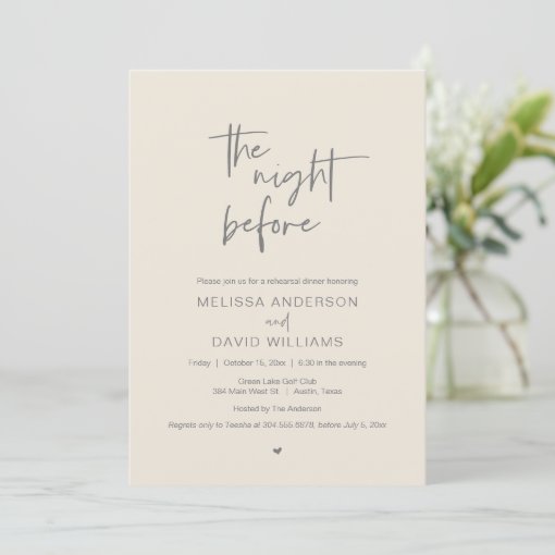 Modern Rehearsal Dinner Party, The night before Invitation | Zazzle