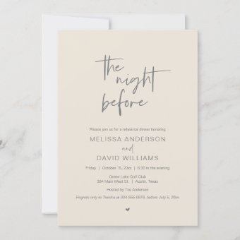 Modern Rehearsal Dinner Party, The night before Invitation | Zazzle