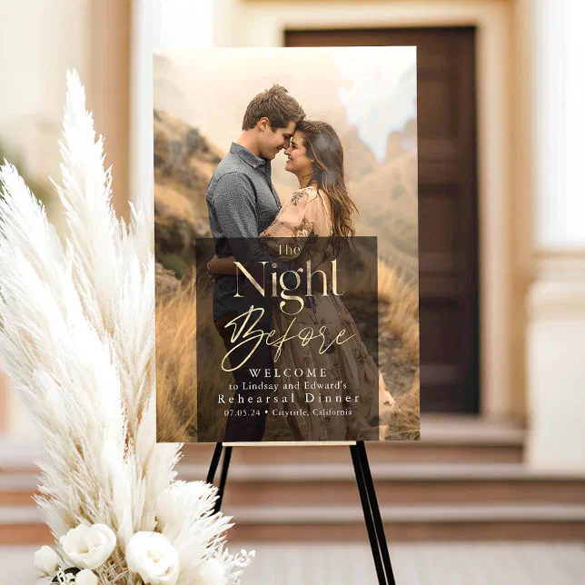 Modern Rehearsal Dinner Photo Welcome Sign | Zazzle
