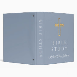 Modern Religious Cross Blue Bible Study 3 Ring Binder | Zazzle