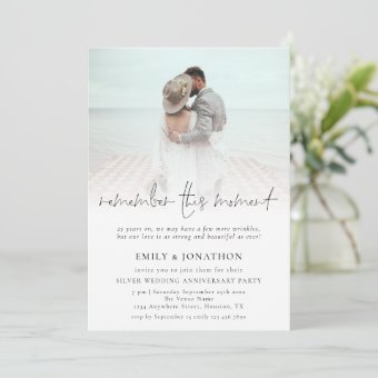 Modern Remember This Moment Anniversary Party Invitation | Zazzle