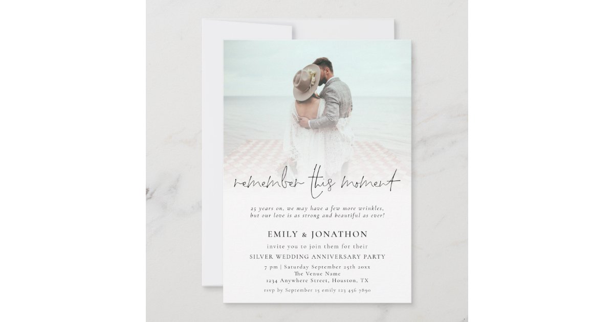 Modern Remember This Moment Anniversary Party Invitation | Zazzle