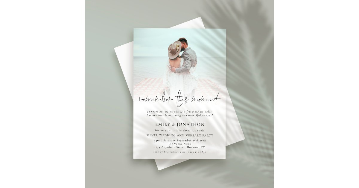 Modern Remember This Moment Anniversary Party Invitation | Zazzle