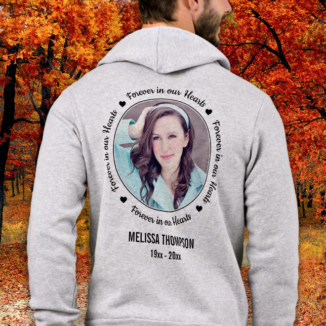 Modern Remembrance Personalized Photo Memorial Hoodie | Zazzle
