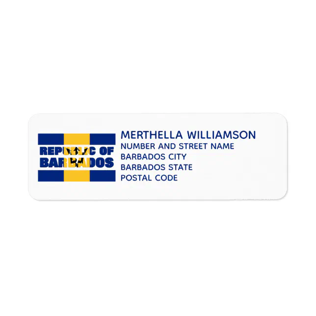 Modern REPUBLIC BARBADOS Return Address Label | Zazzle
