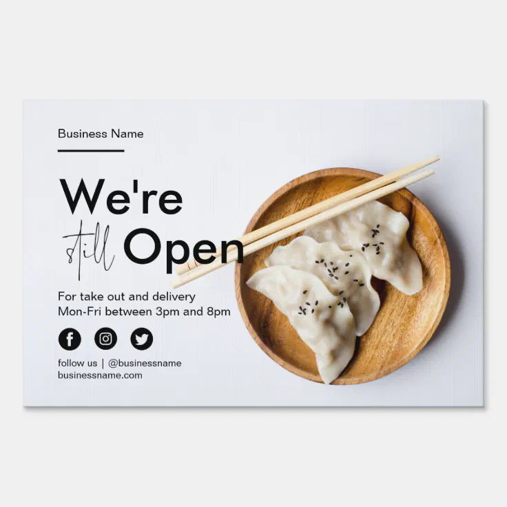 Modern Restaurant Business Indoor Outdoor Open Sign | Zazzle