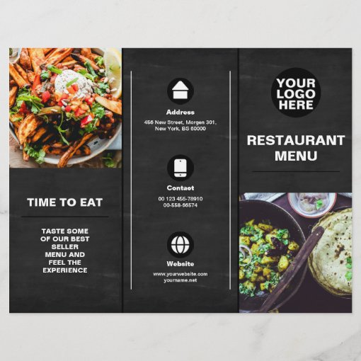 Modern Restaurant Food Trifold Brochure Price List | Zazzle