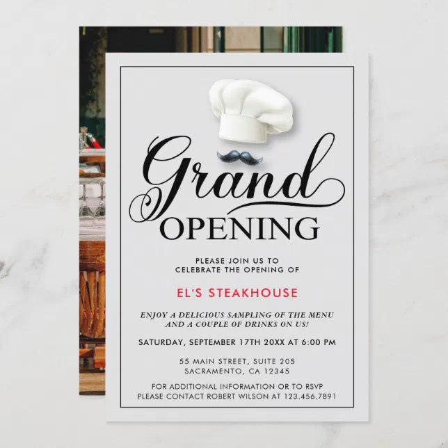 Modern Restaurant Opening Invitation | Zazzle