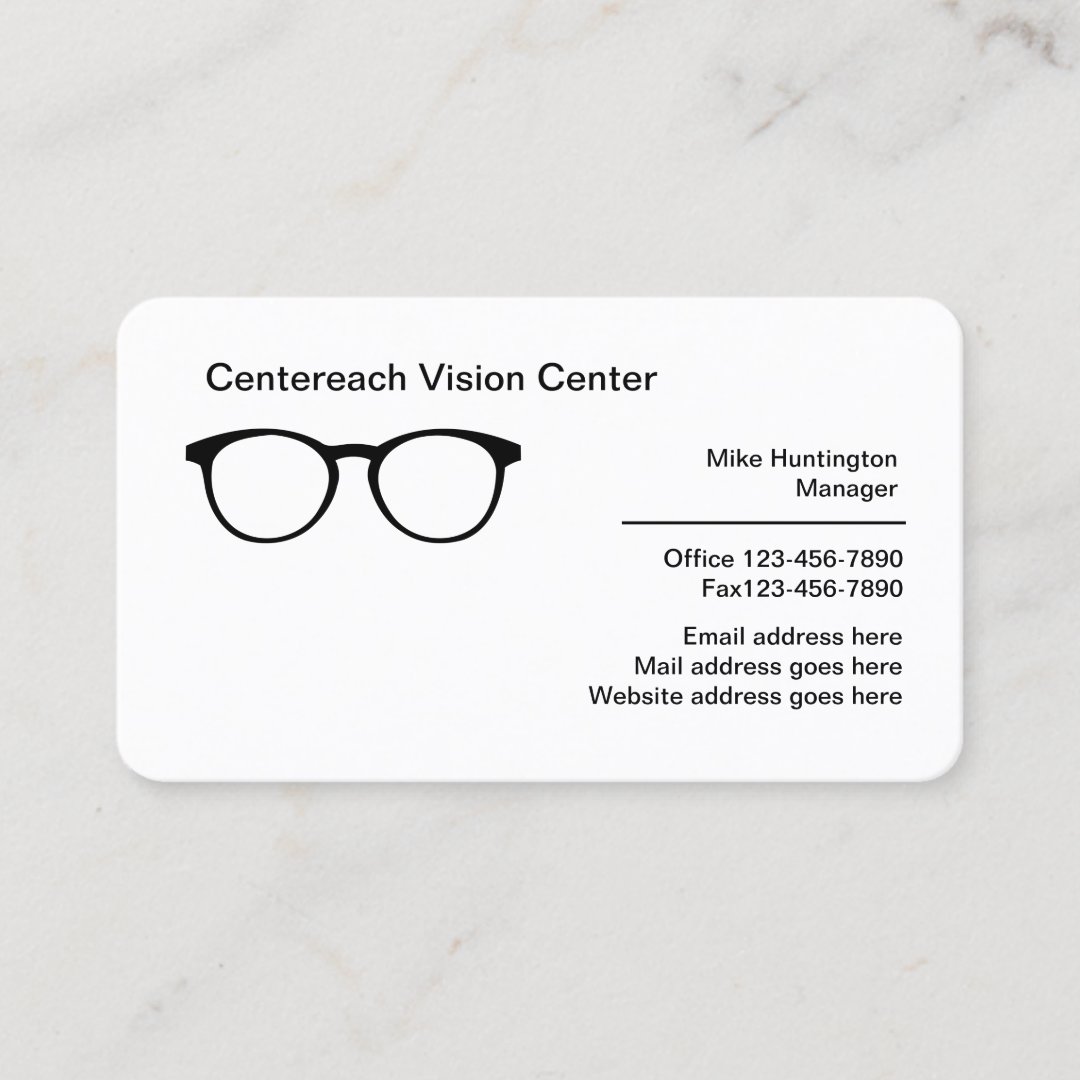 Modern Retail Vision Center Business Card | Zazzle