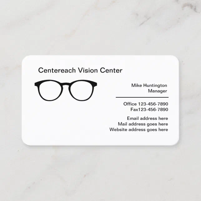 Modern Retail Vision Center Business Card | Zazzle