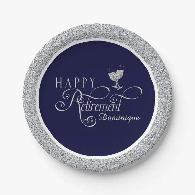 Modern Retirement Party Plates 7 Inch Paper Plate | Zazzle