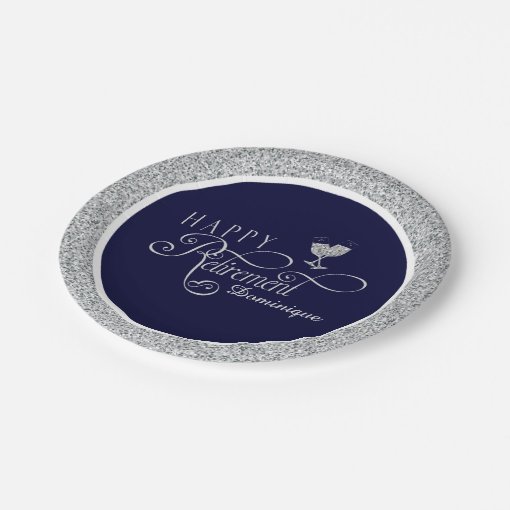 Modern Retirement Party Plates 7 Inch Paper Plate | Zazzle
