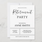 Modern Retirement Party Simple Retired Celebration Invitation | Zazzle