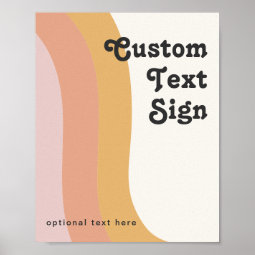 Modern Retro 70's Rainbow Cards and Gifts Custom Poster | Zazzle