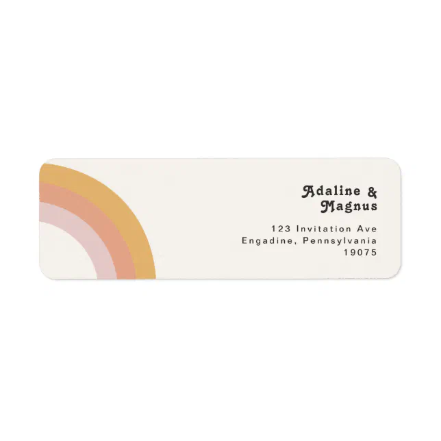 Modern Retro 70's Rainbow | Return Address Label | Zazzle