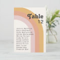 Modern Retro 70's Rainbow | Table Number Chart | Zazzle