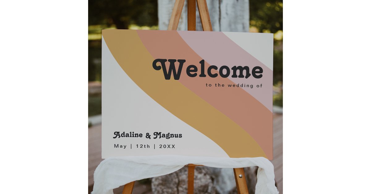 Modern Retro 70's Rainbow Welcome Foam Board | Zazzle