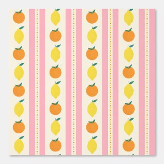 Modern Retro Citrus Stripes Pink Wallpaper | Zazzle