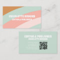 Modern Retro Color Wave QR Code Business Card | Zazzle