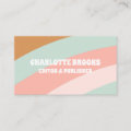 Modern Retro Color Wave QR Code Business Card | Zazzle