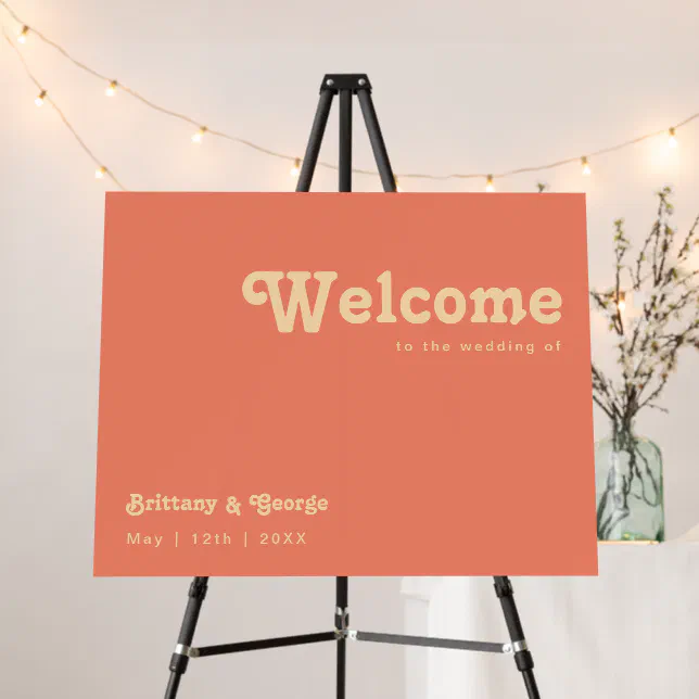 Modern Retro | Coral Welcome Foam Board | Zazzle