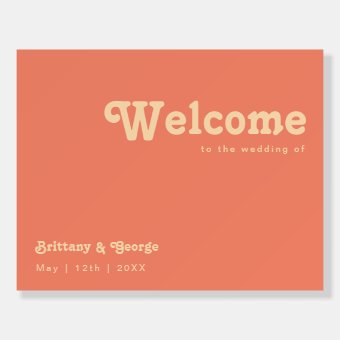 Modern Retro | Coral Welcome Foam Board | Zazzle