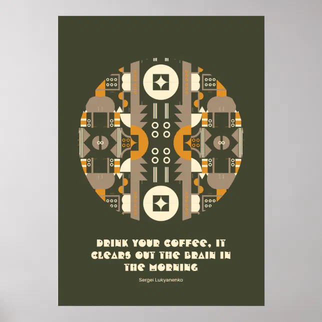 Modern Retro Earth Tone Geometric Poster | Zazzle