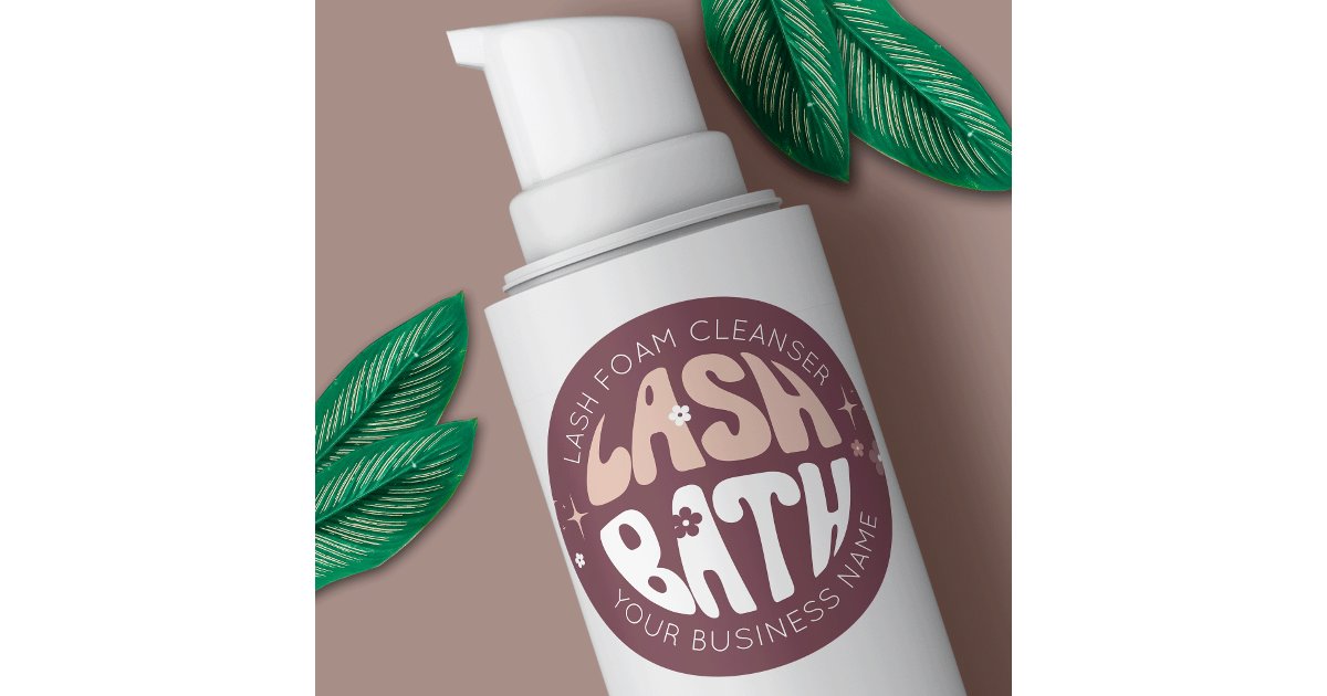 Modern Retro Groovy Eyelash Cleanser Lash Bath Classic Round Sticker | Zazzle