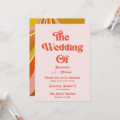 Modern Retro Pink And Orange Typography Wedding Invitation | Zazzle