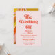 Modern Retro Pink And Orange Typography Wedding Invitation | Zazzle