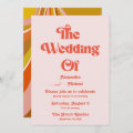 Modern Retro Pink And Orange Typography Wedding Invitation | Zazzle