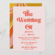 Modern Retro Pink And Orange Typography Wedding Invitation | Zazzle