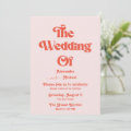 Modern Retro Pink And Orange Typography Wedding Invitation | Zazzle